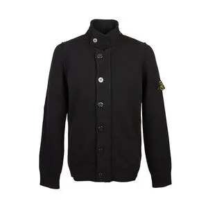 Stone Island Zip Up Cardigan - Black