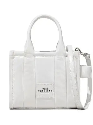 Marc Jacobs Shiny Crinkle Leather Crossbody Tote Bag - White