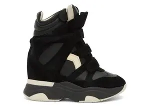 Isabel Marant Étoile Balskee Leather Wedge High-top Sneakers - Black