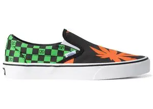 VANS Classic Slipon Valentino Garavani Tropical Leaves - Checkerboard/green/orange