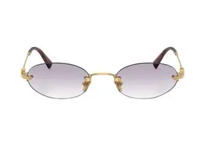 Miu Miu Oval Sunglasses - Gold Clear Gradiant Gray (0mu A54s 5ak04o)