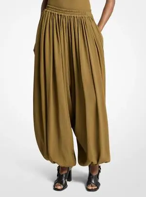 Michael Kors Silk Seersucker Sarouel Pants