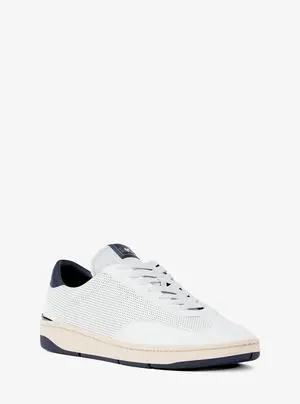 Michael Kors Wilton Perforated Leather Lace-up Sneakers - Blue
