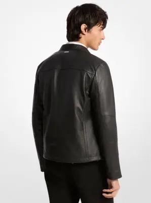 Michael Kors Leather Double-zip Racer Jacket
