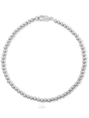 DEVATA 3mm Beaded Ball Chain Bracelet - Silver