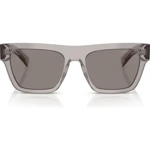 Prada 54mm Rectangle Sunglasses - Grey Transparent/dark Grey