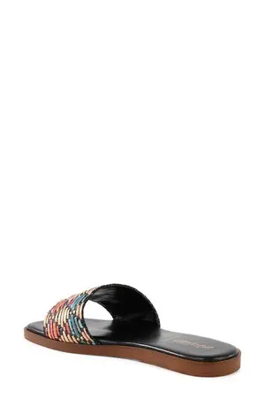 Seychelles Palm Oasis Woven Slide Sandal - Black Multi
