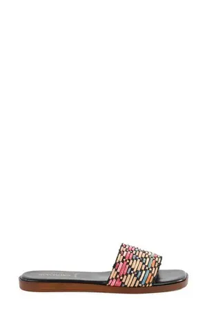 Seychelles Palm Oasis Woven Slide Sandal - Black Multi