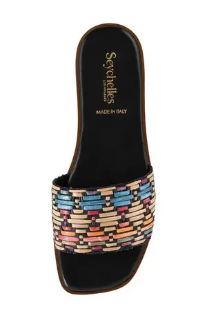 Seychelles Palm Oasis Woven Slide Sandal - Black Multi