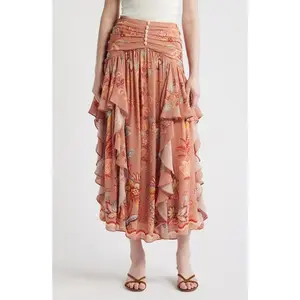 Farm Rio Ruffled Maxi Skirt