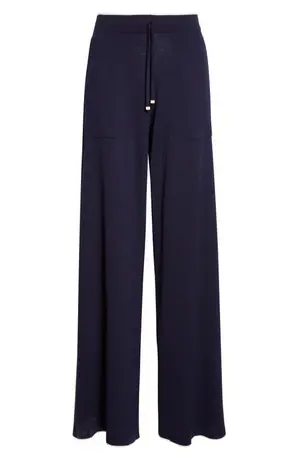 Eleventy Avalon Travel Merino Wool Drawstring Pants - Blue/white
