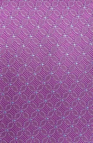 David Donahue Geometric Silk Neck Tie - Berry