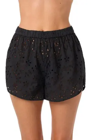 O'Neill Cotton Eyelet Cover-up Shorts - Black