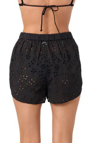 O'Neill Cotton Eyelet Cover-up Shorts - Black