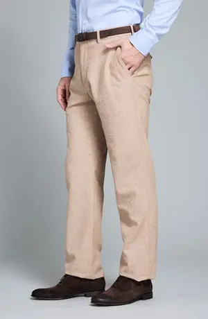 Billy Reid Flat Front Linen & Cotton Pants
