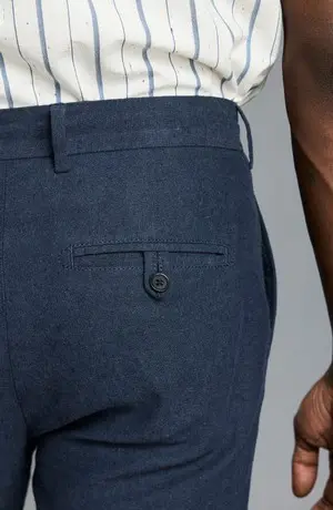 Billy Reid Flat-front Linen & Cotton Pants - Navy