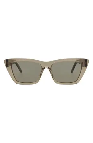 Saint Laurent 53mm Cat Eye Sunglasses - Brown Brown Grey