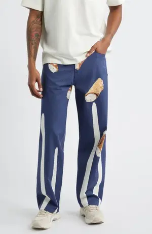 SANTO STUDIO Cafe Milano Graphic Pants - Blue