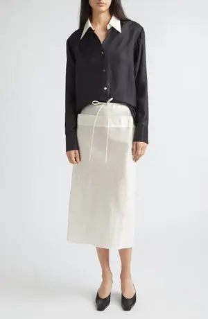 GIA STUDIOS Contrast Collar Button-up Shirt