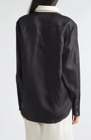 GIA STUDIOS Contrast Collar Button-up Shirt