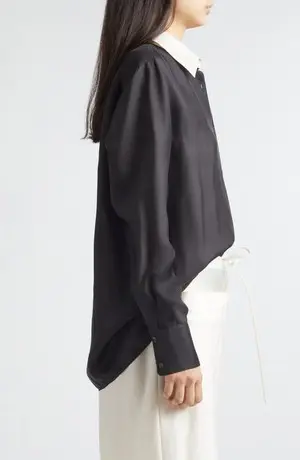 GIA STUDIOS Contrast Collar Button-up Shirt