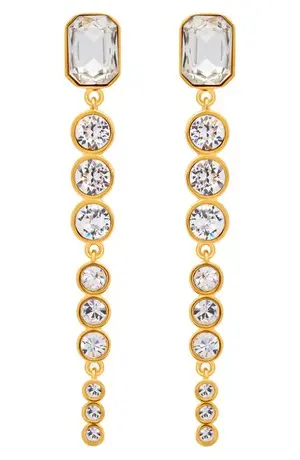 Oscar De La Renta Cascading Rhinestone Drop Earrings - Crystal