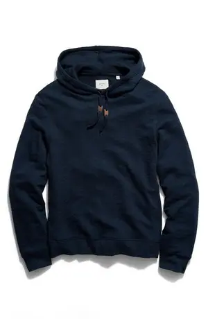Billy Reid French Terry Hoodie - Carbon Blue