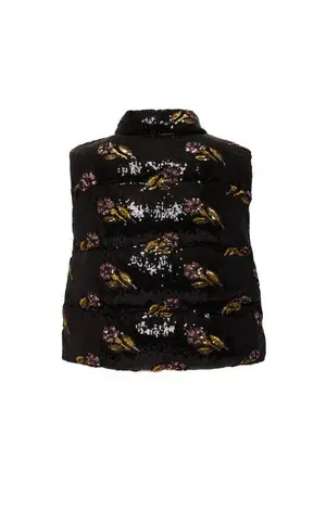 La DoubleJ Bonbon Puffer Vest - Mayfair Paillettes Black