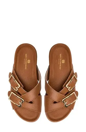 Bruno Magli Genesis Slide Sandal - Cognac Tumbled