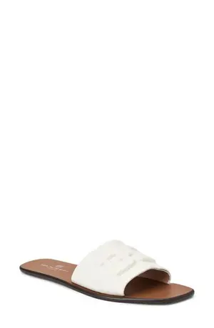 Bruno Magli Leather Slide Sandal - Bone Tumbled