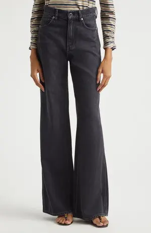 Veronica Beard Kasey Wide Leg Jeans - Washed Onyx