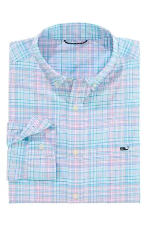 Vineyard Vines Parrotfish Plaid Performance Button Down Shirt
