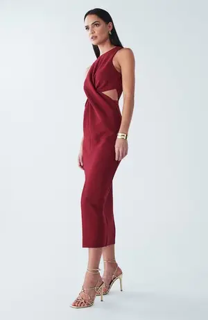 BWLDR Newark Midi Dress - Burgundy