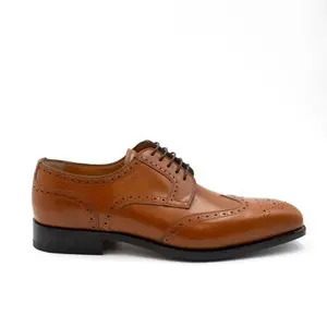 FERRINI French Calf Wing-tip Lace Up - Brown