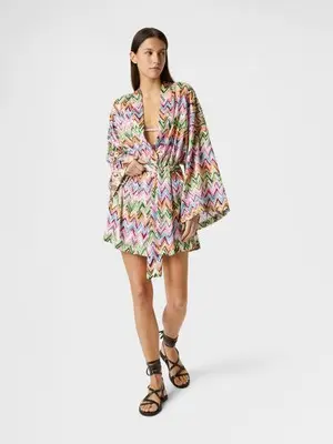 Missoni Cover-up In Stretch Viscose With Lace And Zigzag Motif