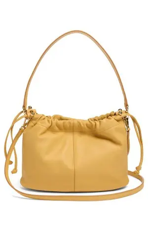 Strathberry Midi Leather Drawstring Handbag - Brulee