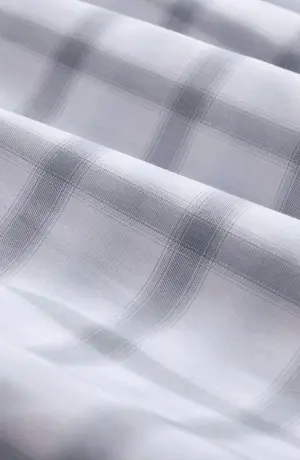 Bugatchi Julian Shaped Fit Check Stretch Cotton Button-up Shirt - Platinum