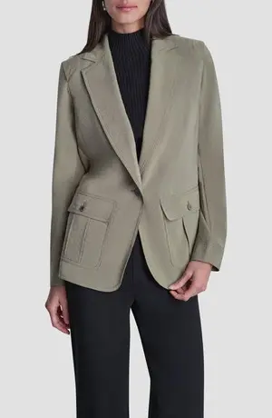 Dkny Faux Suede Fuji Blazer - Light Fatigue