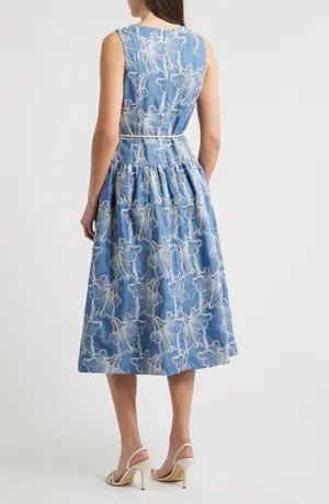 Julia Jordan Floral Embroidery Sleeveless Midi Dress