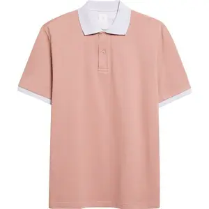Eleventy Contrast Trim Cotton Piqué Polo - Crimson/light Grey