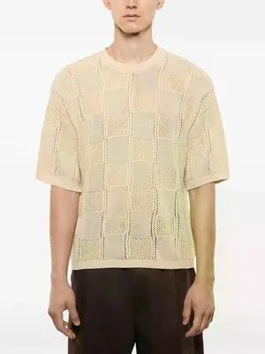 LANEUS Knitted Check T-shirt