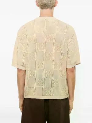 LANEUS Knitted Check T-shirt