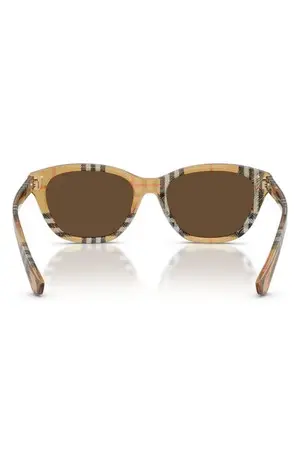 Burberry 54mm Rectangular Sunglasses - Check Sand/dark Brown