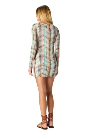 Missoni Viscose Lamé Blend Mini Dress With Multi-technique Knit