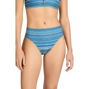 Robin Piccone Emilia High Waist Bikini Bottoms - Lapis Multi