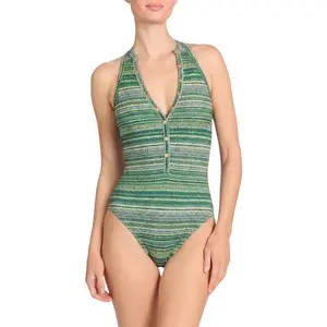 Robin Piccone Emilia Snap One-piece Swimsuit - Verde