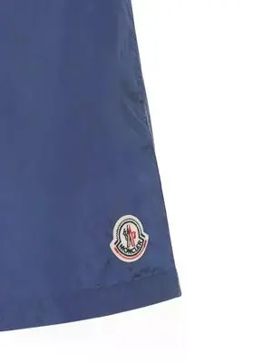 Moncler Logo Patch Swim Shorts - Blue