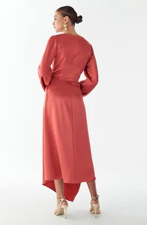 WILLA Philipa Midi Dress - Vermilion