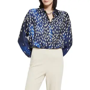 OTTOD'AME Printed Satin Button-up Shirt
