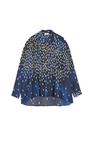 OTTOD'AME Printed Satin Button-up Shirt